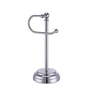 SunnyPoint Heavy Weight Classic Decorative Metal Fingertip Towel Holder Stand for Bathroom, Kitchen, Vanity and Countertops. (Brush Chrome, 13.5" x 5.5" x 5.5" INCH)