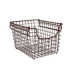 Spectrum Diversified Scoop Stacking Storage Basket, Small, Bronze