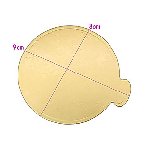 Poitemsic 3.15" Gold Disposable Mini Cake Boards Cardboard Cake Circles Base for Mousse Cupcake Dessert Displays Tray,100-Count