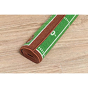 Furnish my Place 700 Corner Football Play Area Rug for Kids Playroom, Bathroom & Kindergarten Classroom, Corner Football Field Ground, Green (3'3"x8')