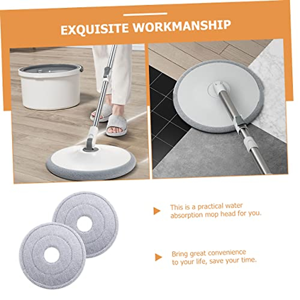 BUTIFULSIC 4 Pcs Replacement Mop Head Mop Heads Commercial Home Clearing Items Home Cleaning Clean Cloth Mop Pads Mop Household Clean Cloth Mop Head Only Mops Flat Mop Fabric