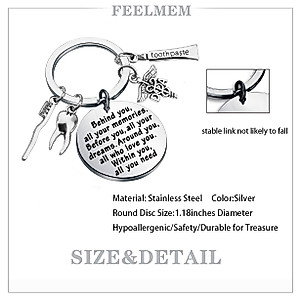 FEELMEM Dental Assistant Keychain Future Dentist Gift DA Graduation Gift Behind You All Memories Before You All Your Dream Inspirational Gift for Her (Assistant Keychain)