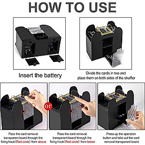 Nileole 6 Decks Automatic Card Shuffler, Battery-Operated for UNO,Phase10, Texas Hold'em, Poker, Home Card Games, Blackjack, Party Club