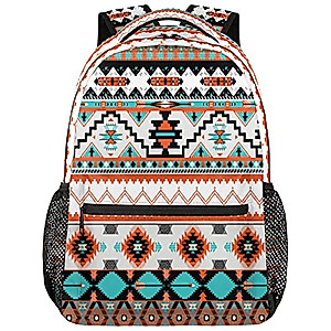 TropicalLife Backpack for School, Tribal Aztec Backpacks with Laptop Compartment for Boys Girls Adults Teens, Lightweight Travel Bookbag for Middle School College High School Students