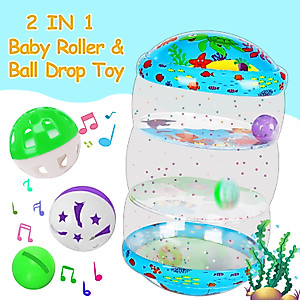 Crawling & Walking Baby Toys 0-6 6 to 12 Months Glowing Jumbo Inflatable Rolling Infant Toys 8 9 12-18 Month Old Sensory Toys for toddler 1-3 Development Light Up 1 2 Year Old Boy Girl Birthday Gifts