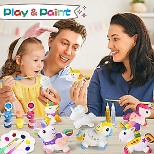 SpringFlower Unicorn Gift Toys for 3 4 5 6 7 8 Years Old Girls - Unicorn Arts and Crafts Painting kit Including 8 Cute Looking Unicorn Figures, DIY Creative Christmas Gift for Kids