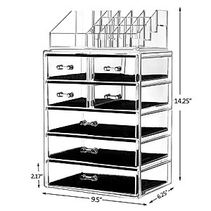 HBlife Makeup Organizer, 360 Degree Rotating Perfume Organizer Clear