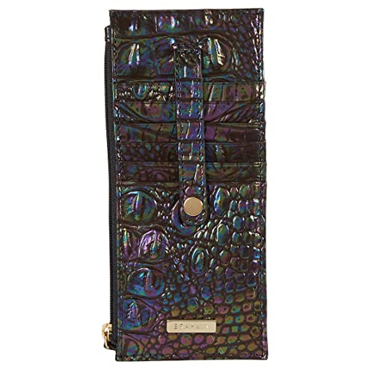 BRAHMIN Ombre Melbourne Credit Card Wallet Black Pearl One Size