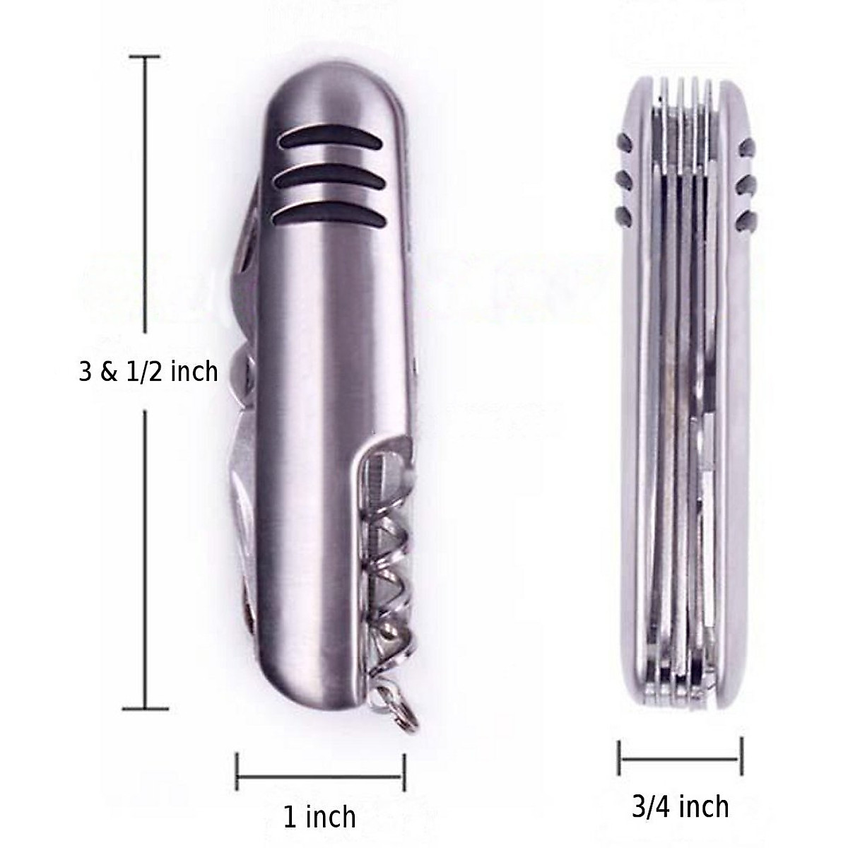 Geralt Pocket Knife 11-in-1 Premium Multi-Tool Heavy Duty Stainless Steel Construction Multi-Function Silver *Survivor Series* With Bottle Opener, Large Folding Knife, Phillips and Flathead Screwdrivers, Saw, Scissors, and More (in Tin or Gift Box)