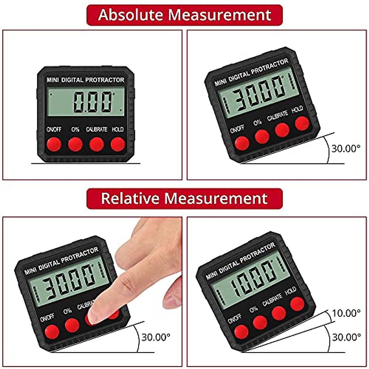 2-in-1 Angle Finder Protractor with Miter Calculator, XUNTOP 0~230° 400mm Digital Torpedo Level Angle Finder Gauge Meter IP54 Protected Electronic Bubble Inclinometer