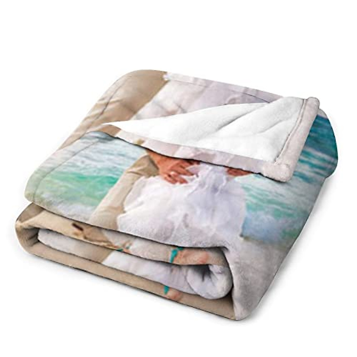 AMAPARK Custom Blanket with Photo Text Personalized Throw Blanket Customized Blanket for Her for Him Flannel Blankets Father's Day Mother's Day Birthday Valentines, 1 Photo, 40"x50"