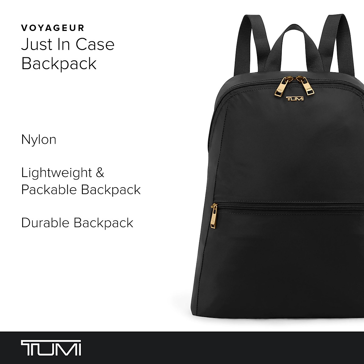 TUMI Voyageur Just In Case Backpack - Black/Gold