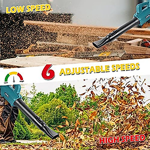 Meetwantes Cordless Leaf Blower with Battery and Charger 450CFM 120MPH Leaf Blower Cordless for Cleaning Lawn, Yard, Garage, Patio & Sidewalk