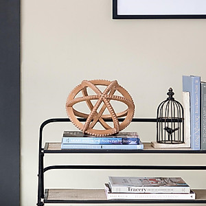 A & B Home 10 in W Round Natural Fir Wood and Resin Decorative Ball, Home Accent Décor