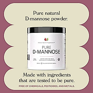 Pure D-Mannose Powder Supplement - Bulk D-Mannose 10oz (283 g) 120 Servings for UTI, Bladder, & Urinary Tract Health