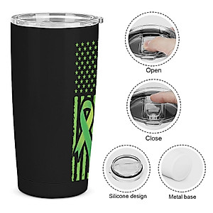 HZQYHD Traumatic Brain Injury Awareness Stainless Steel Tumbler Cup 20 Oz Travel Coffee Mug Portable Thermal Cup With Lids
