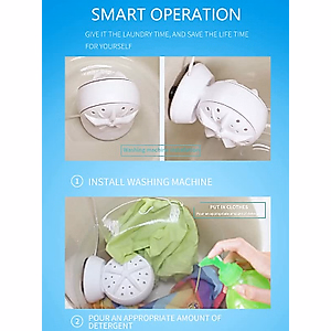 Beauty HAO Ultrasonic Washing Machine, Double Power Version, 2022 Upgraded Portable Twin Turbo Washer, Machine with USB and Speed Control for Travel Business Trip or College, White-24W