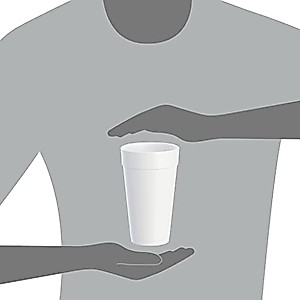 DART 20J16 3.7" Top and 2.4" Bottom Diameter, 6.1" Height, 20 Oz Big Drink Foam Cup (Case of 500), White