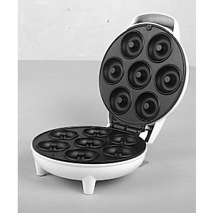 Courant Mini Donut Maker Machine for Holiday, Kid-Friendly, Breakfast or Snack, Desserts & More with Non-stick Surface, Makes 7 Doughnuts, White