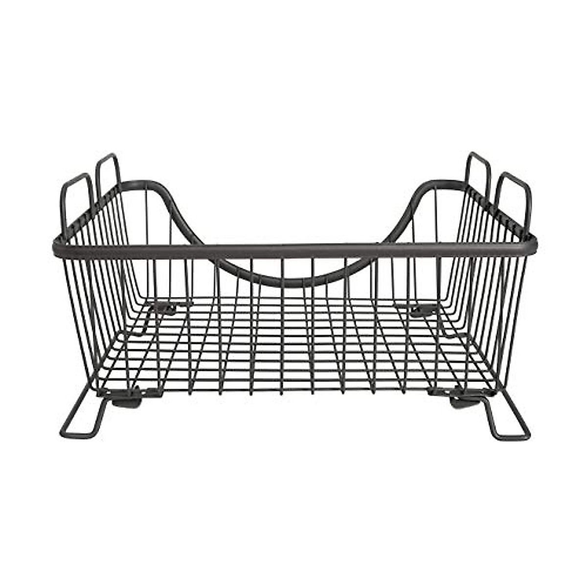 Spectrum Diversified 20076 Ashley Stacking Tray Wire Pet, Toy, Office, Kitchen Dorm Storage Utility Bin Stackable Organizer, Industrial Gray