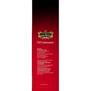 King Coffee Premium Instant Coffee - 3 in 1 Vietnamese Coffee Blend w/Creamer & Sugar - 88 Single Serve Instant Coffee Packets (1 Bag - 88 Sticks)