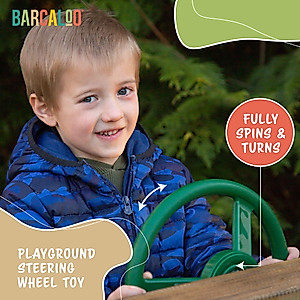 Barcaloo Playground Equipment Steering Wheel, Jungle Gym Accessory for Backyard Swing Set, Driving Wheel for Kids, Easily Mounted on Any Wall Panel, Swing Set Steering Wheel for Toddler