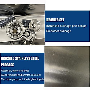 GagalU Wall Mount Utility Sink Commercial Hand Washing Basin, Stainless Steel Prep/Bar Sinks with 2 Faucet, Heavy Duty Large Kitchen Sink Laundry Station Mop Sink, for Restaurant/School/Hospital