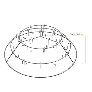 Onlyfire Chef Rib Hanging System, Stainless Steel 3-Tier Rib Hanger with Removable Cooking Hooks, Barbecue Cooking Accessories for Weber 22 inch Smokey Mountain Cooker