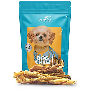 PetYupp Water Buffalo Bladder Twist Dog Chews - 100% Natural Dog Treats - for Small, Medium & Large Dog, High-Protein, Low-Fat, & Easy Digest Dog Treats - Non-GMO & No Additives (Pack of 7 Oz)