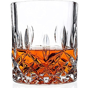 𝗟𝗨𝗫𝗨𝗥𝗬 Gifts For Men Dad - Crystal Whiskey Glasses - Set of 4 Rocks Glasses in Satin-Lined Gift Box - Old Fashioned Whisky Lowball Bar Tumblers Barware for Drinking Bourbon, Scotch, Whisky