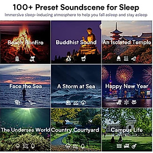 White Noise Sound Machines for Adults Sleeping, 300+ Soothing Smart Sounds Machines with Adjustable Night Lights for Baby, Hotmoon Mona Sound Machine Memory Function 3.5mm Headphone Jack Plug-in.