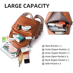 ALUSBELL Vintage Sling Bag Sling Backpack for Men Women, Vegan Leather Crossbody Bag Fanny Packs, Fashion Chest Bag Daypack with 2 Adjustable Straps,Brown