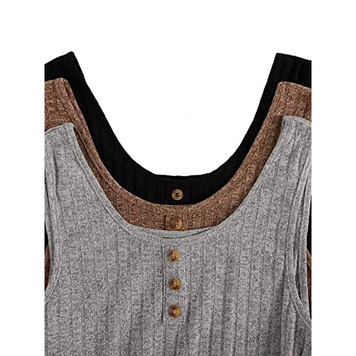 SOLY HUX Womens Pajamas Lounge Set 3 Sets Sleepwear Rib Knit Crop Tank Top and Shorts PJ Summer Outfits Multi L