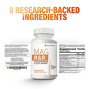 SaltWrap Mag R&R - Nighttime Muscle Cramps Support, Natural Sleep Support for Adults with Magnesium Glycinate for Muscle Spasm and Leg Cramps Relief, 90 Capsules
