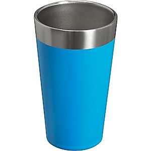 Stanley Adventure Insulated Stacking Beer Pint Glass, Stainless Steel Double Wall Rugged Metal Drinking Tumbler, 16 Oz, Azure