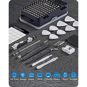 Precision Screwdriver Set, UnaMela Upgraded 122 in 1 with 101 Bits Repair Tool Kit, Magnetic Screwdriver Set with 21 Repair Tools for Electronics, Laptop, Computer, PC, iPhone, PS4, Game Console