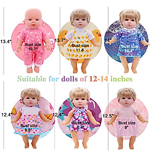 Girl Doll Clothes and Accessories 12 Sets Doll Clothes for 12 Inch Dolls Alive-Baby Doll Clothes Dress Pajamas Swimsuits Lovely Baby Doll Outfits Accessories for Christmas Birthday for Little Girl
