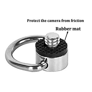 Stainless Steel D Ring Screw Hinged Holder Camera Fixing Screw 1/4"-20 Thread for Tripod DSLR Cameras for Quick Release Wrist Strap Sling 2 Pack