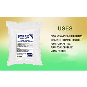 Borax Flux 1/2 Pound Melting Gold Silver Crucible Glaze Jewelry Casting 8oz