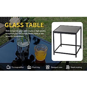 Aug-guan Patio Furniture Set,Wicker Bistro Set 3 Pieces Outdoor Furniture,Rattan Table and Patio Chairs Set for Balcony,Yard,Porch and Deck (Blue)