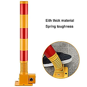 Car Parking Space Lock Lockable Folding Security Post Parking Post Easy Installation with Keys (Black Yellow) (Yellow red)