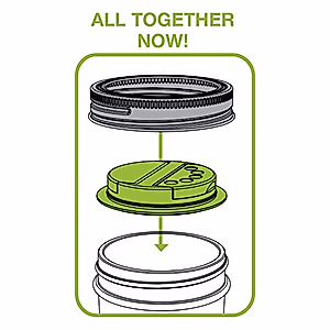 Jarware Spice Lid for Regular Mouth Mason Jars, Green