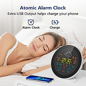 Dekala Weather Clock 3-Day Weather Forecast Weather Station Wireless Indoor Outdoor Thermometer Hygrometer Home Temperature Monitor Remote WiFi Temperature Sensor Humidity Gauge Atomic Alarm Clock