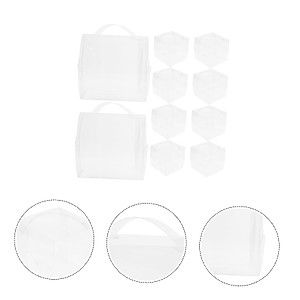 Didiseaon 10pcs Cake Boxes Cake Box Handles for Birthday Cupcake Bread Desserts Bakery Lightweight Sturdy Easy to Clean