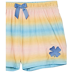 Lucky Brand Girls' 2-Piece Loose-fit Pajama Set, Soft & Cute for Kids, Sunset Ombre Lucky, 4