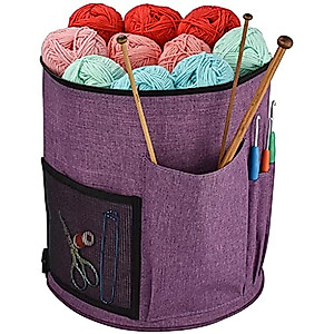 LUKEO Portable Crochet Yarn Wool Storage Bag Household DIY Knitting Needles Craft Sewing Tools Organizer