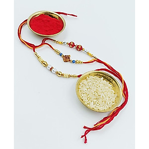 Rakhi for brother | Bracelet set of 2,3 and 4 Unique Design| Made of Brass with idol symbolic design and antique designer rakhi/bracelet | Best Gift for brother, Sister and family member. (style 6)