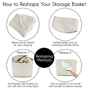 Sweet Jojo Designs Blue Green Modern Dinosaur Boy Woven Storage Basket Decorative Cotton Rope Lined Bin Baby Nursery Kids Bedroom Toy Closet Shelf Organizer Turquoise Mod Dino Boho Bohemian Grey White