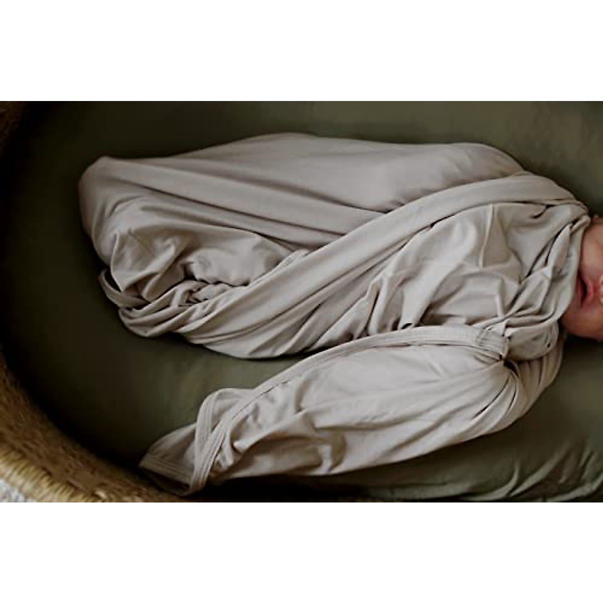 Marlowe & Co Premium Knit Viscose from Bamboo Swaddle Blanket, 47in x 47in (Natural)