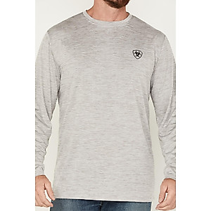 Ariat Men's Charger Camo Shield Long Sleeve T-Shirt Heather Grey Medium